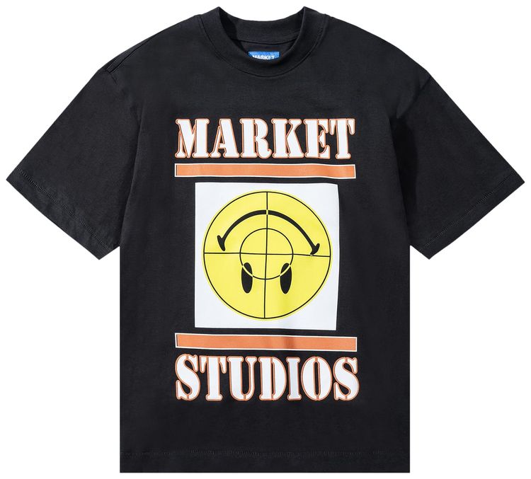 Buy Market Smiley Focus T-Shirt 'Washed Black' - 399001954 WASH | GOAT