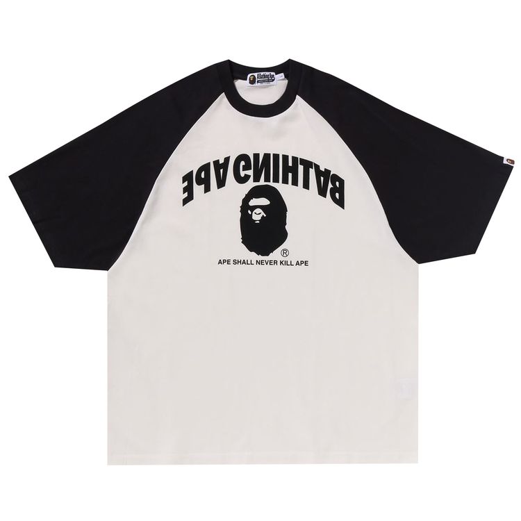 Buy BAPE College Relaxed Fit Raglan Tee 'Ivory' - 1K80 109 303 IVORY | GOAT