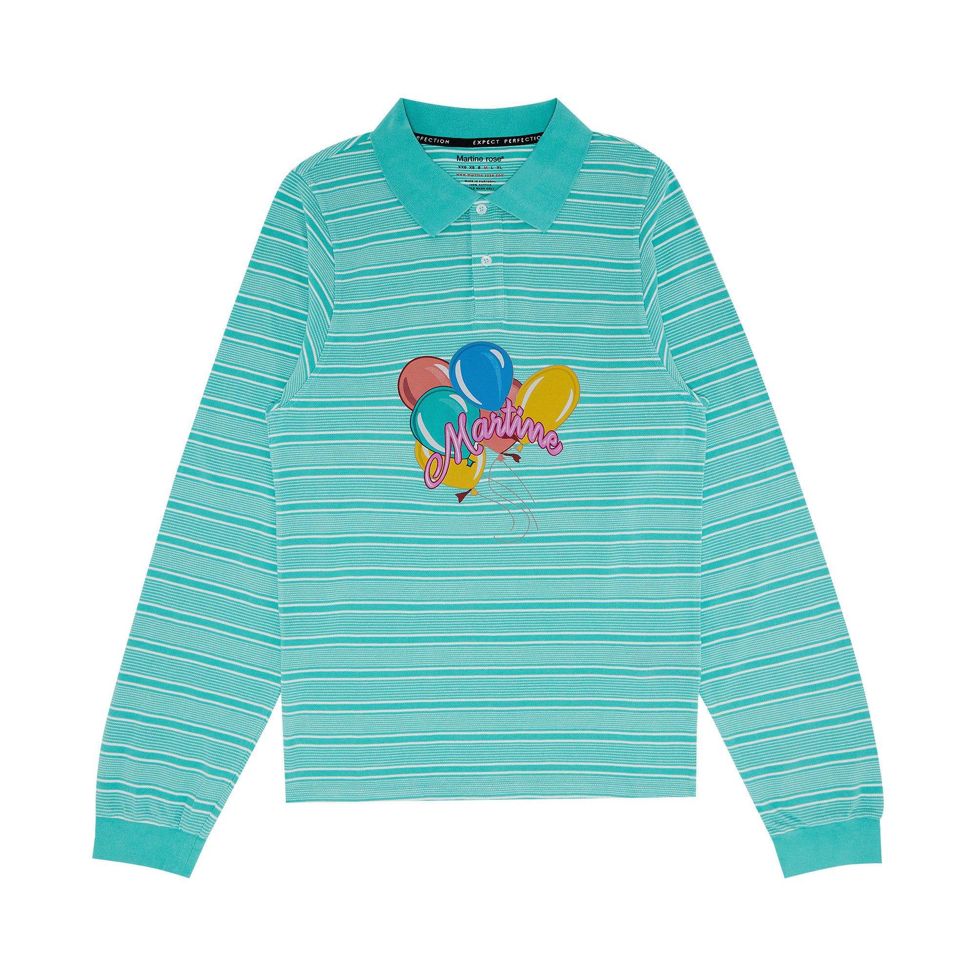 Buy Martine Rose Ballons Shrunken Polo 'Green/White Buy Martine Rose Ballons Shrunken Polo 'Green/White
