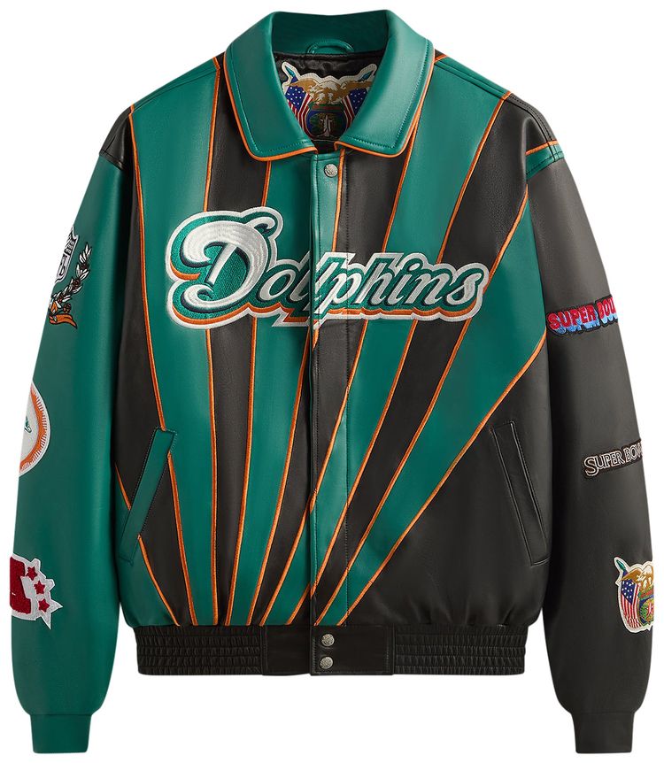 Buy Kith & Jeff Hamilton for the NFL: Dolphins Leather Varsity Jacket ...