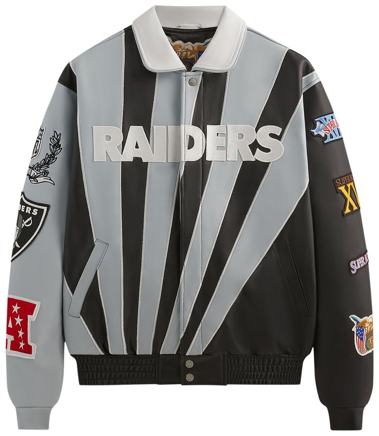 Buy Kith & Jeff Hamilton for the NFL: Raiders Leather Varisty Jacket ...