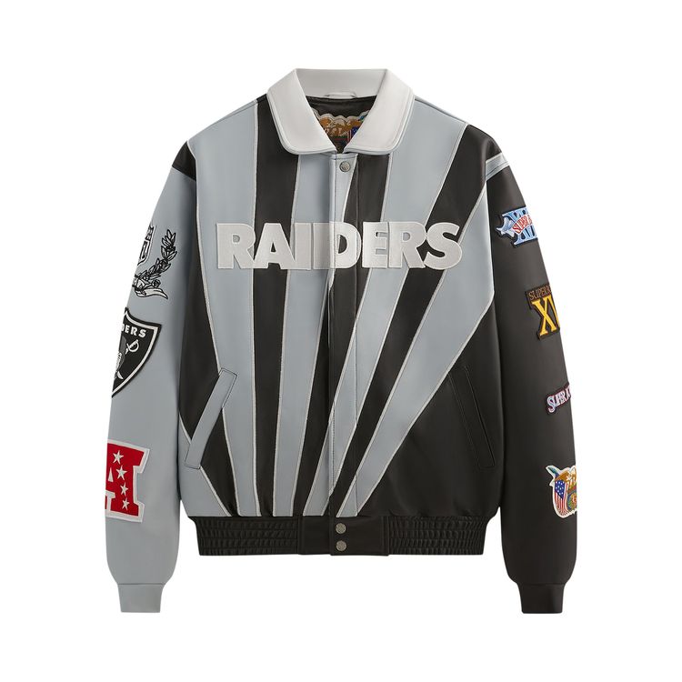Buy Kith & Jeff Hamilton for the NFL: Raiders Leather Varisty Jacket ...