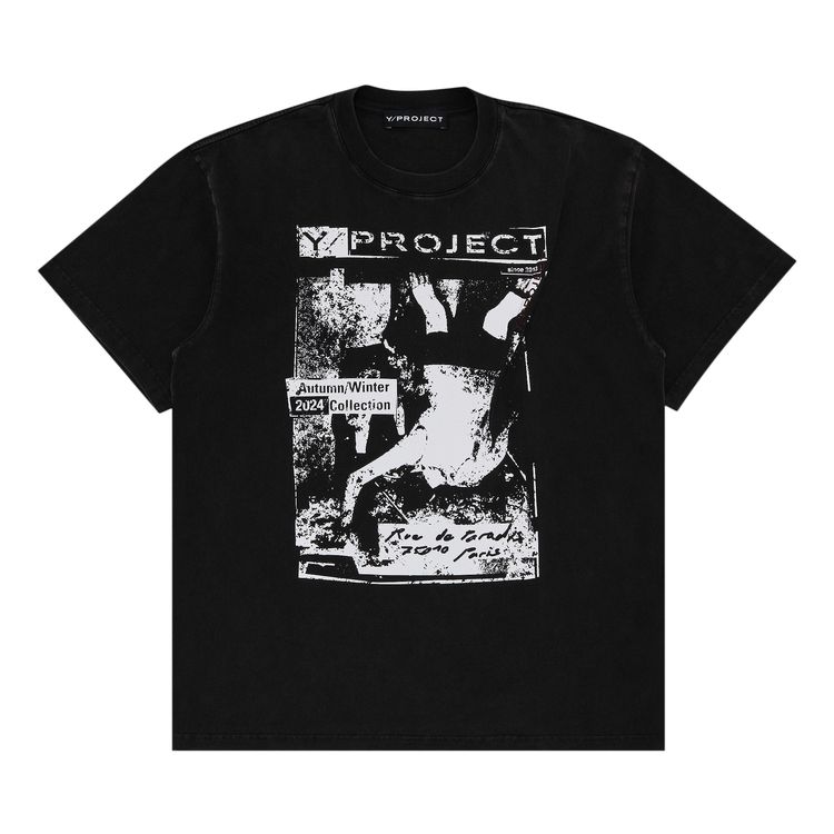 Buy Y/Project Rock Band Print Pinched Logo T-Shirt 'Vintage Black ...