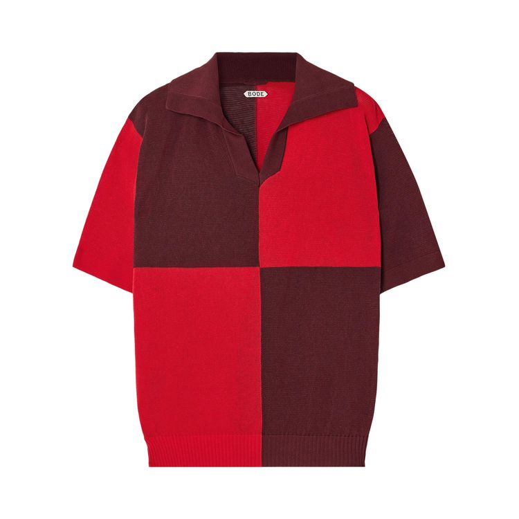 Buy Bode Checkered Polo 'Red Maroon' - MRF24KT015 | GOAT