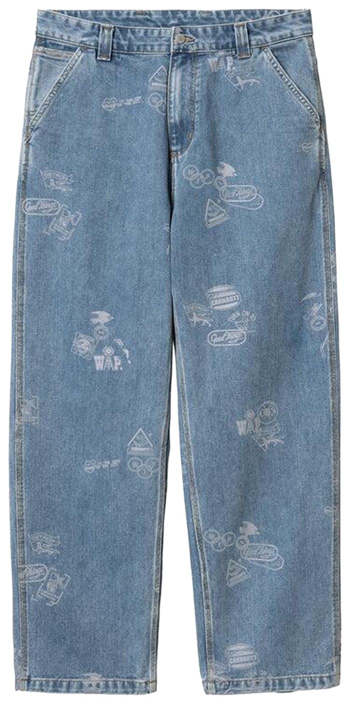 Buy Carhartt WIP Stamp Pant 'Stamp Print Blue' - I033745 STAM | GOAT