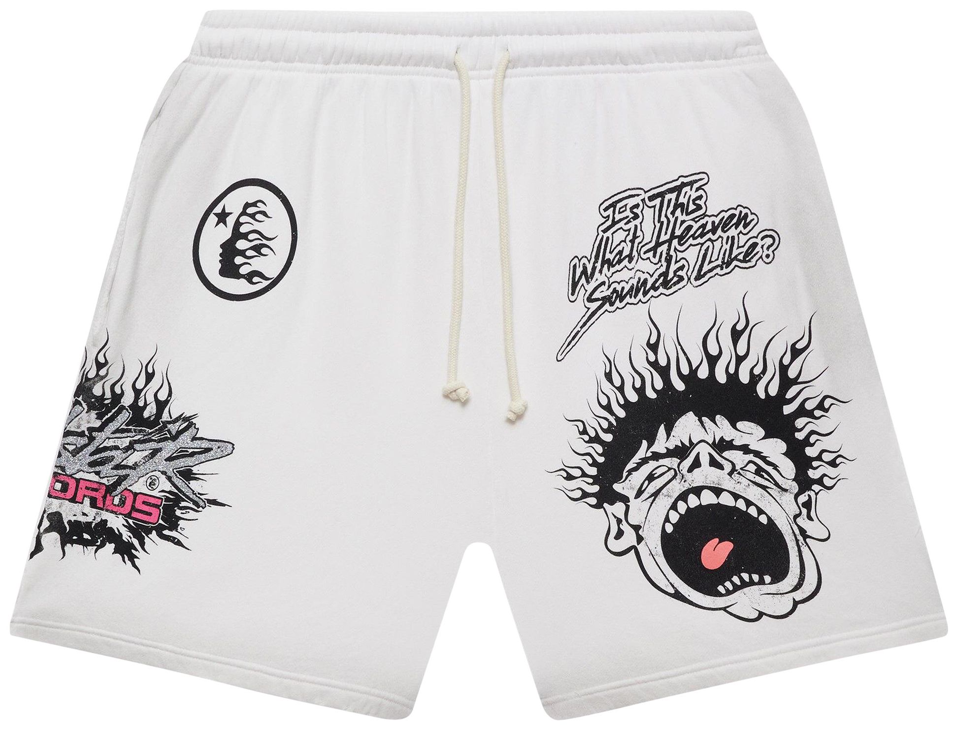 Buy Hellstar Records Shorts 'White' - HS01SHO002 WHIT | GOAT