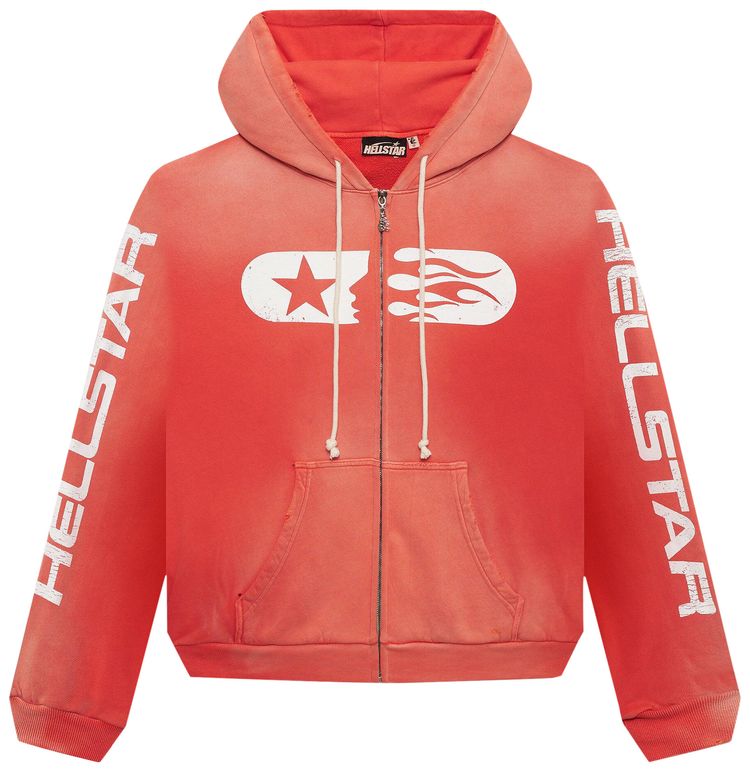 Buy Hellstar Studios Zip Hoodie 'Red' - HS02ZIP001 RED | GOAT
