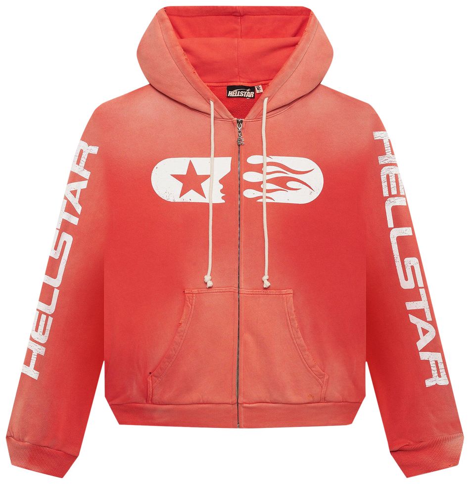 Buy Hellstar Studios Zip Hoodie 'Red' - HS02ZIP001 RED | GOAT