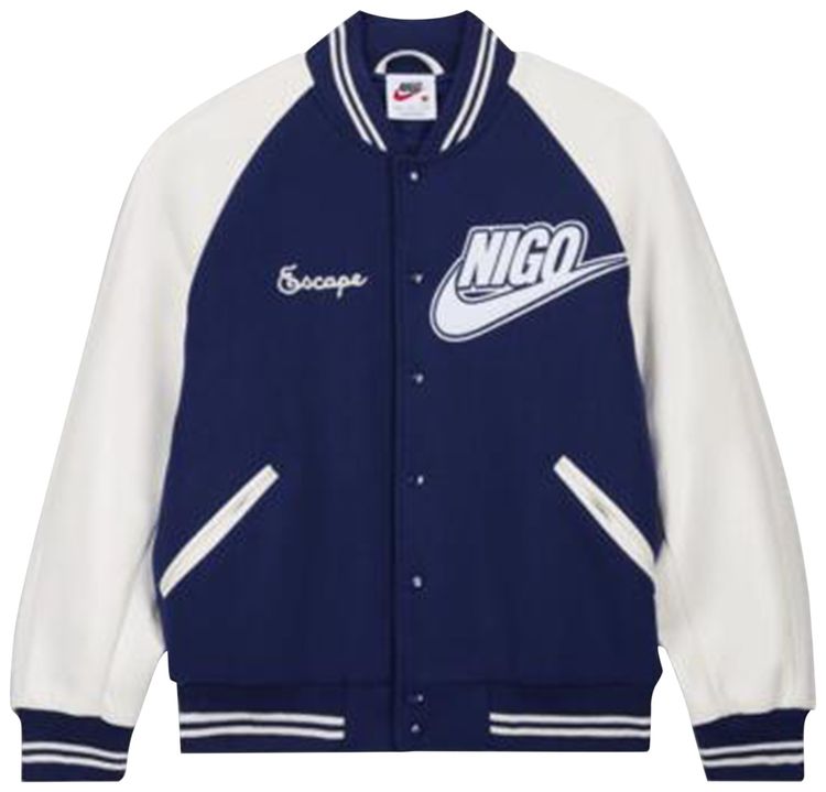 Buy Nike x Nigo NRG Varsity Jacket 'Navy' - FV5670 492 | GOAT