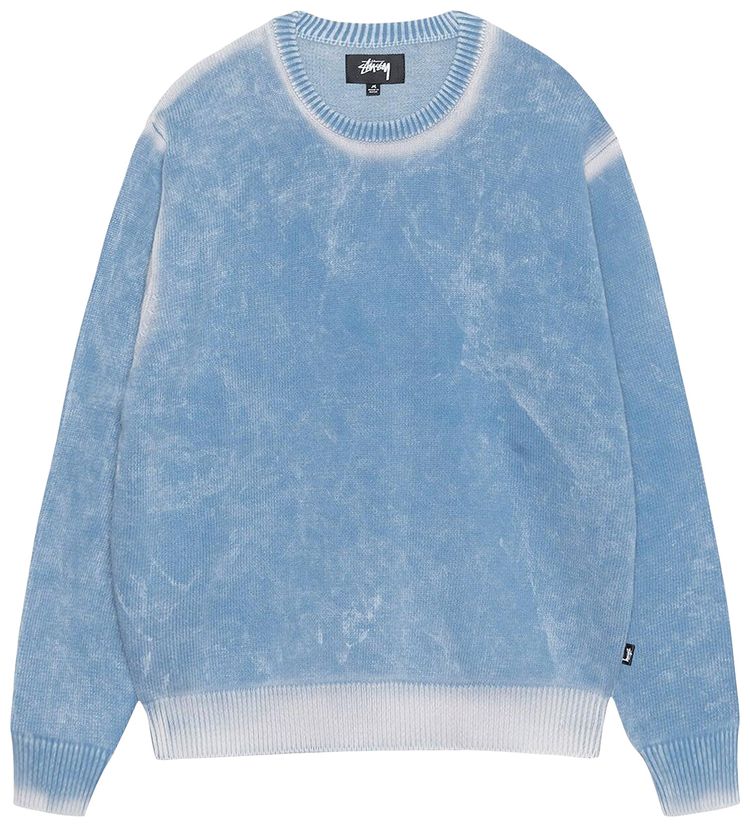 Buy Stussy Faded Knit Crew 'Blue' - 117239 BLUE | GOAT