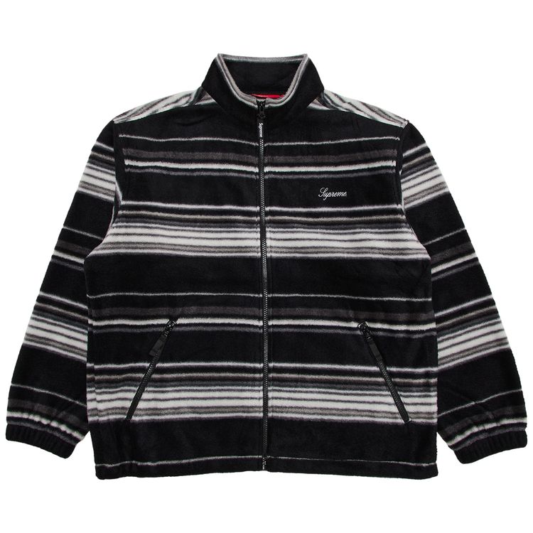 Buy Supreme Stripe Zip Up Fleece Jacket 'Black' - FW24J119 BLACK | GOAT