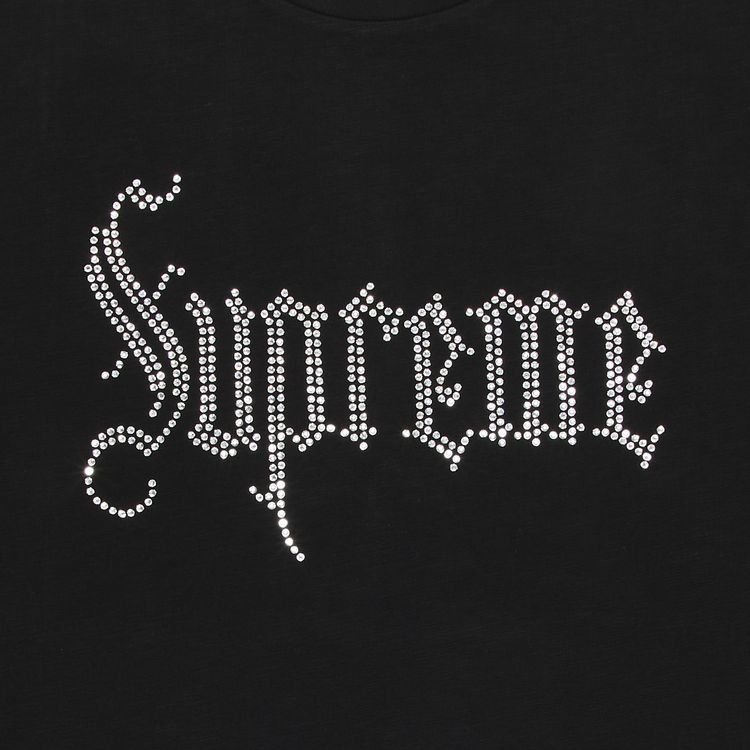 Buy Supreme Rhinestone Short-Sleeve Top 'Black' - FW24KN95 BLACK | GOAT