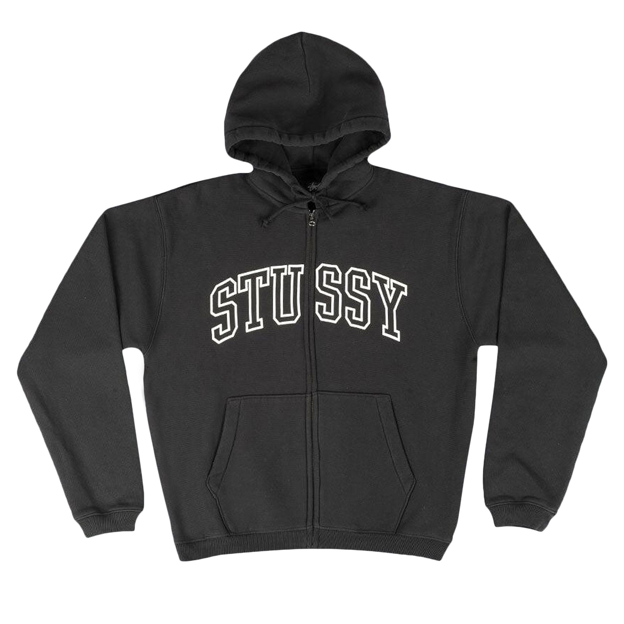Buy Stussy Outline Zip Hoodie 'Washed Black' - 118559 WASH Buy Stussy Outline Zip Hoodie 'Washed Black' - 118559 WASH