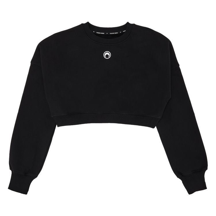Buy Marine Serre Moon Logo Fleece Cropped Sweatshirt 'Black' - WST012A ...