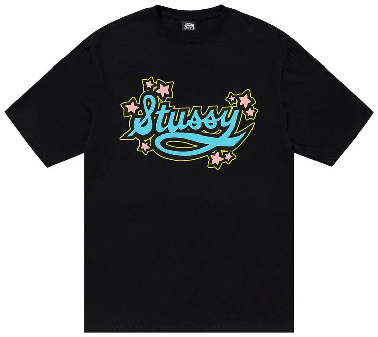 Buy Stussy Star Script Tee 'Black' - 1904967 BLAC | GOAT