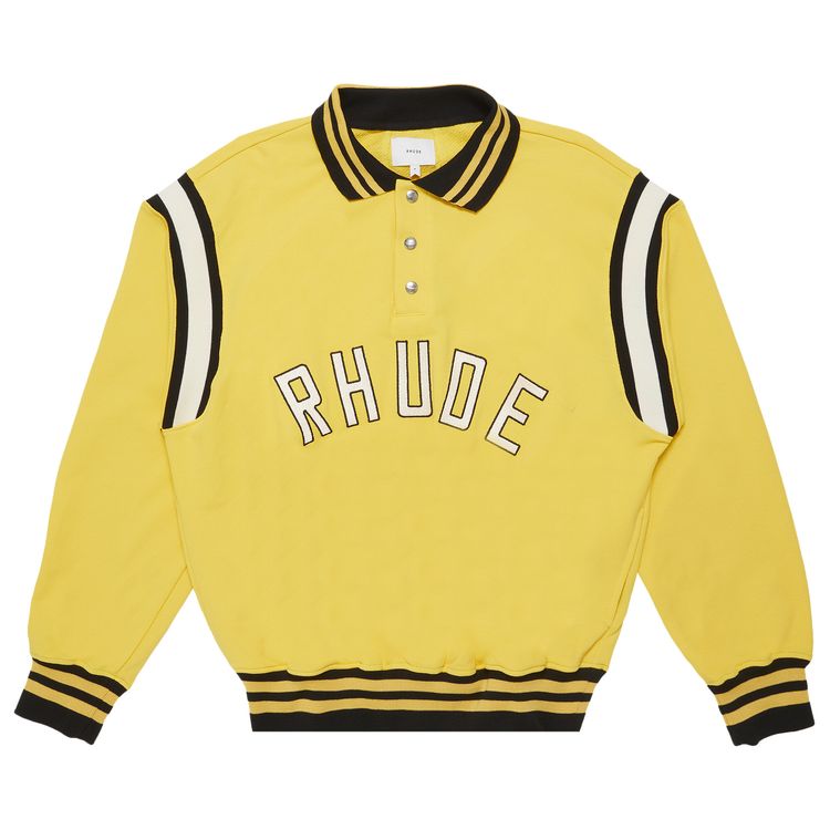 Buy Rhude Long-Sleeve Warm Up Polo 'Yellow/Black/Cream' - PF24PO02320 ...