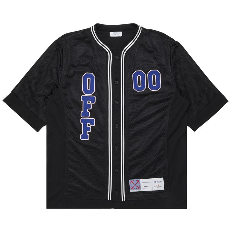 Buy Off-White Baseball Shirt 'Black/True Blue' - OMGG006F24FAB0011045 ...