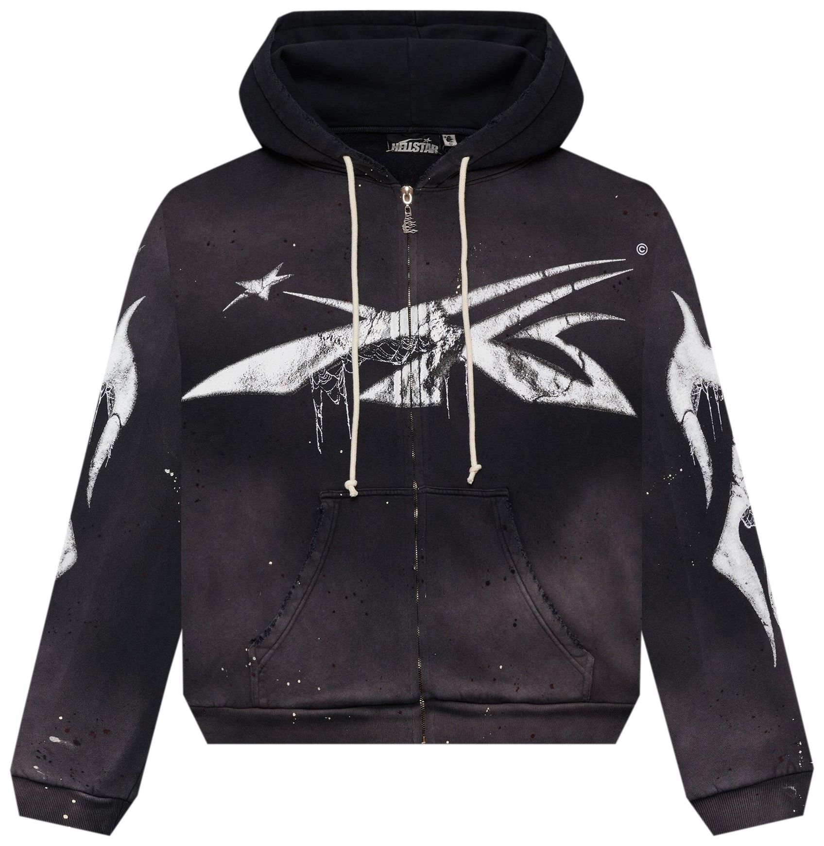 Buy Hellstar Spiderweb Sport Logo Zip-Up 'Black' - HSH2LS02 BLAC | GOAT