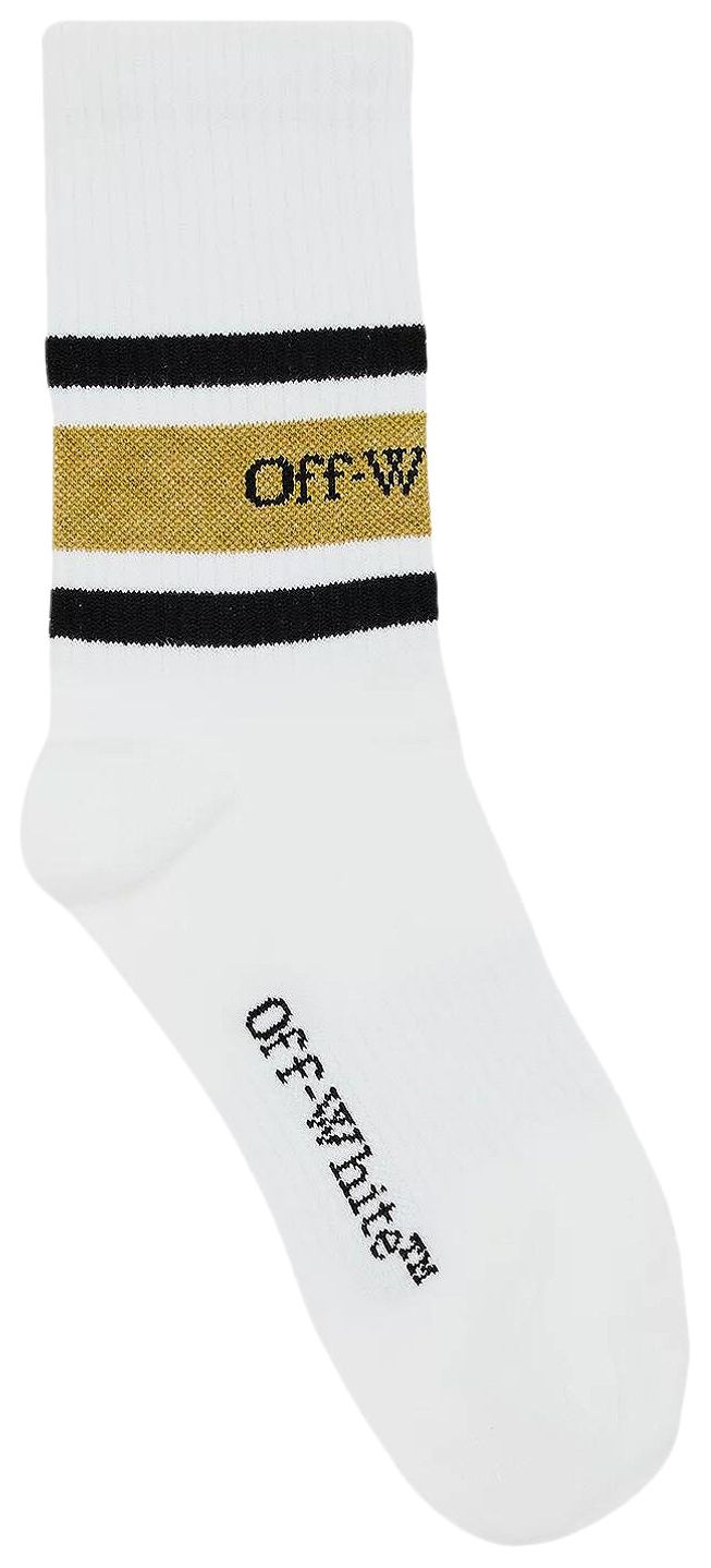 Buy Off-White Stripes Logo Long Socks 'White/Olive ...