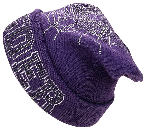 Buy Sp5der Rhinestone Beanie 'Purple' - SP5 RHNBN PRP | GOAT