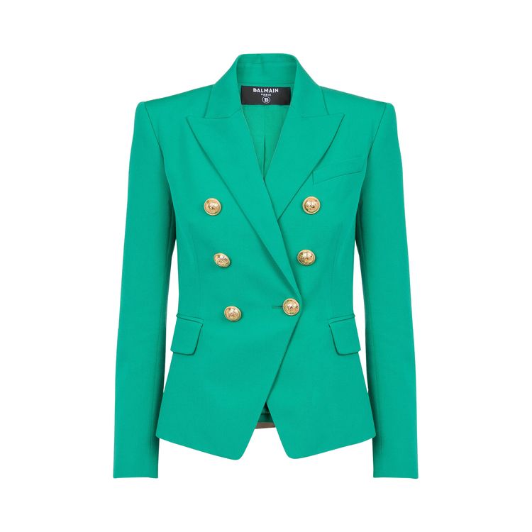 Buy Balmain Classic 6 Button Jacket 'Emerald' - BF1SG008WC09 7BW | GOAT UK