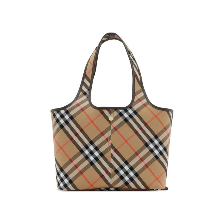 Buy Burberry Small Checked Tote Bag 'Sand' - 8094685 | GOAT