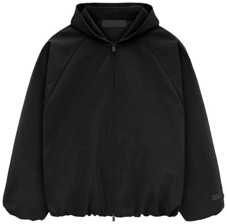 Buy Fear of God Essentials Bonded Nylon Hooded Bomber Jacket 'Black ...