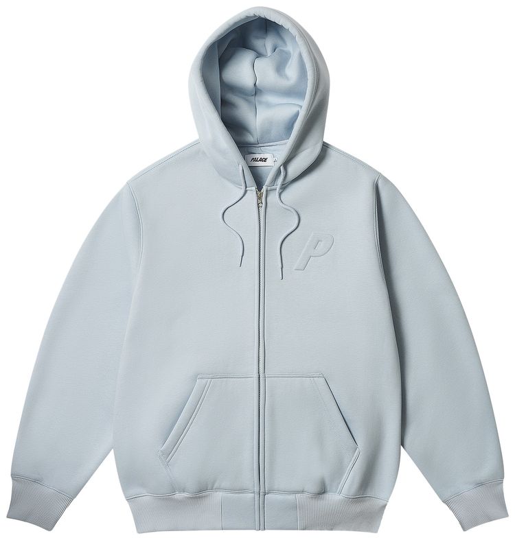 Buy Palace Thermal Embossed P3 Zip Hood 'Faint Blue' - P27CS087 | GOAT