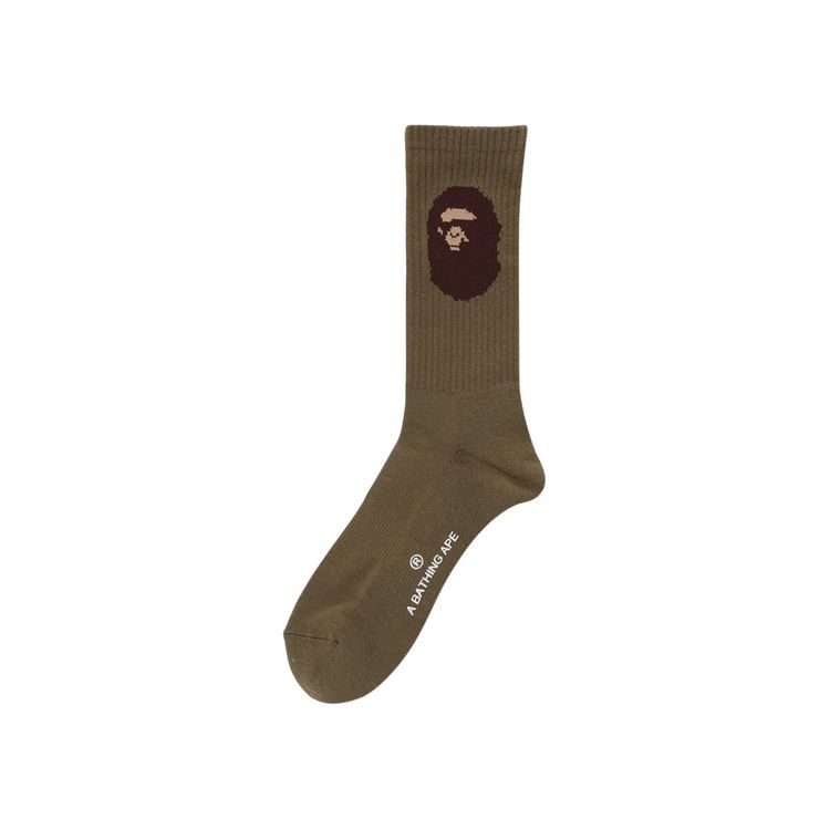 Buy BAPE Ape Head Socks 'Olive Drab' - 1K80 184 001 OLIVE DRAB | GOAT