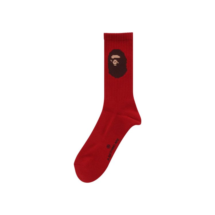 Buy BAPE Ape Head Socks 'Red' - 1K80 184 001 RED | GOAT