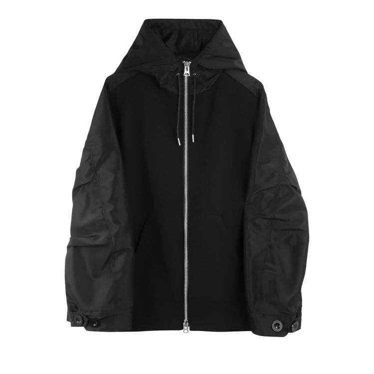 Buy Sacai Nylon Twill x Sponge Sweat Hoodie 'Black' - 24 03455M 001 | GOAT Buy Sacai Nylon Twill x Sponge Sweat Hoodie 'Black' - 24 03455M 001 | GOAT