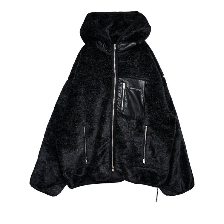 Buy Mastermind Hooded Rabbit Fur Jacket 'Black' - MJ24E13 BL050 BLAC | GOAT