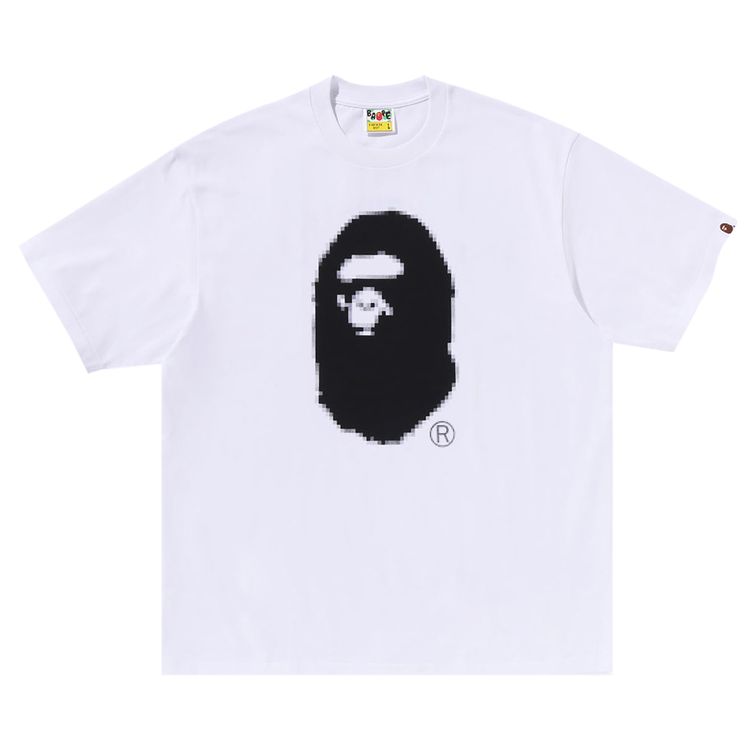 Buy BAPE Pixel Ape Head Relaxed Fit Tee 'White' - 1K80 110 348 WHITE | GOAT