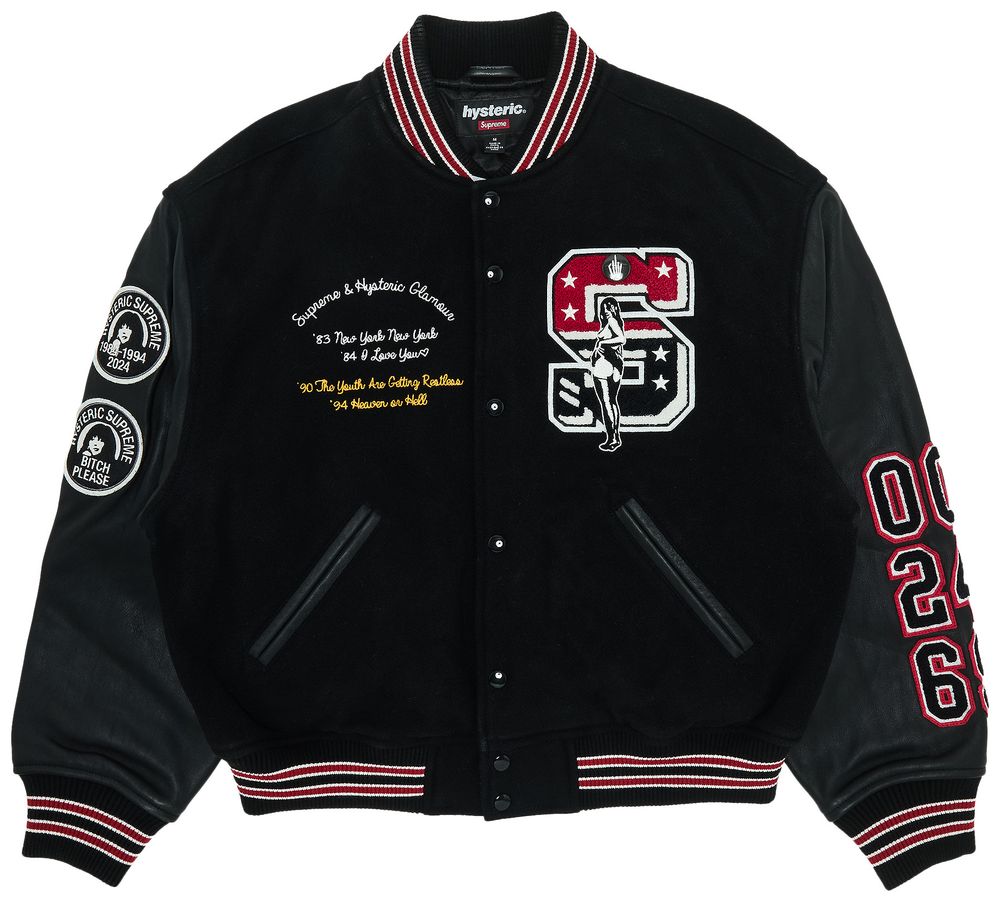 Buy Supreme x HYSTERIC GLAMOUR Varsity Jacket 'Black' - FW24J92 BLACK ...