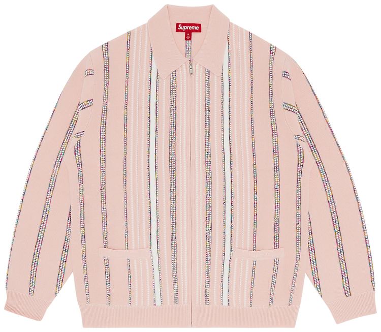 Buy Supreme Speckle Stripe Zip Up Cardigan 'Pink' - FW24SK36 PINK | GOAT