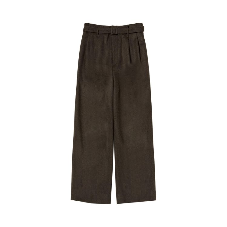 Buy Auralee Baby Camel Flannerl Slacks 'Dark Brown' - A24AP06BF DARK | GOAT