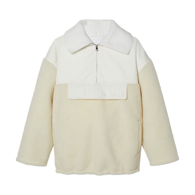 Buy Gucci Wool Blend Fleece Zip Jacket 'White' - 792396 XJGSH 9692 | GOAT