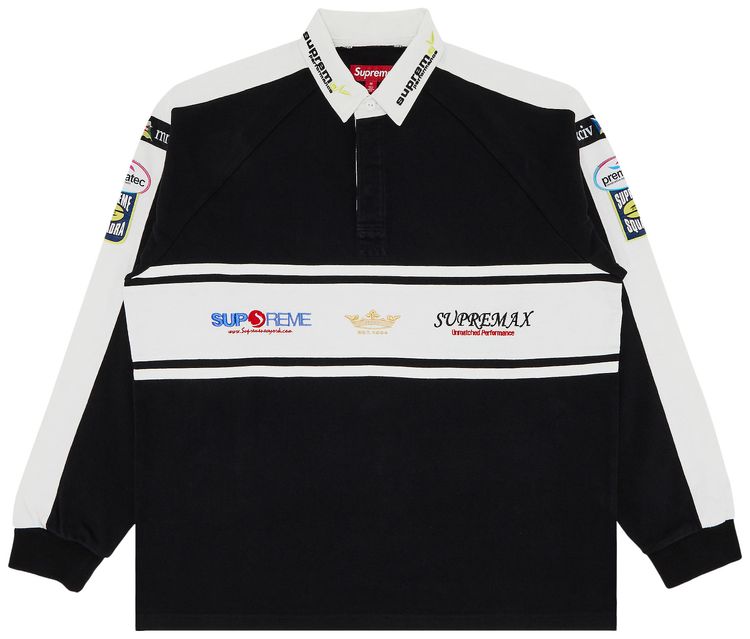 Buy Supreme Chest Stripe Rugby 'Black' - FW24KN88 BLACK | GOAT