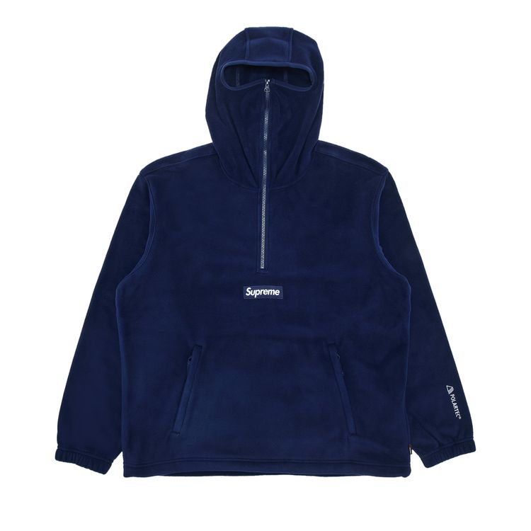 Buy Supreme Polartec Facemask Half Zip Hooded Sweatshirt 'Navy ...