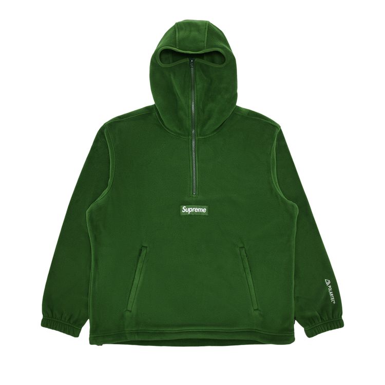Buy Supreme Polartec Facemask Half Zip Hooded Sweatshirt 'Green ...