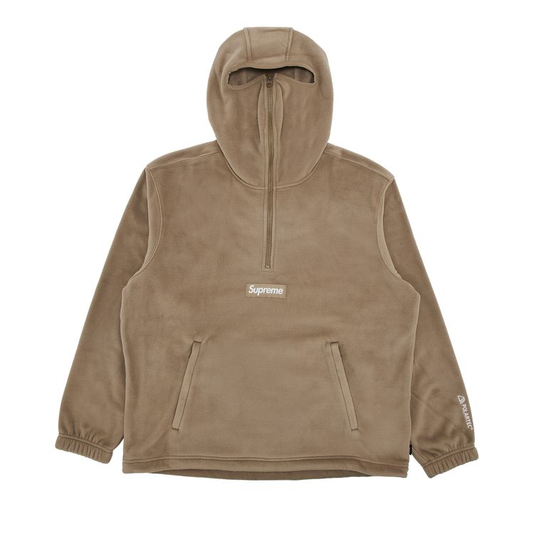 Buy Supreme Polartec Facemask Half Zip Hooded Sweatshirt 'Taupe ...