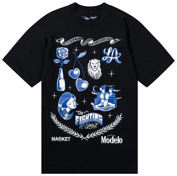Buy Market x Modelo Fighting Spirit T-Shirt 'Black' - MKT24QS SS0432 ...