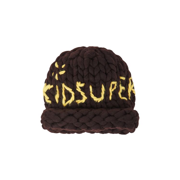 Buy KidSuper Chunky Knit Beanie 'Brown' - AW24 HDW 05 1288 BROW | GOAT