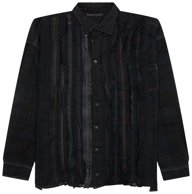 Buy Needles Rebuild By Flannel Shirt 'Black' - OT304 BLAC | GOAT