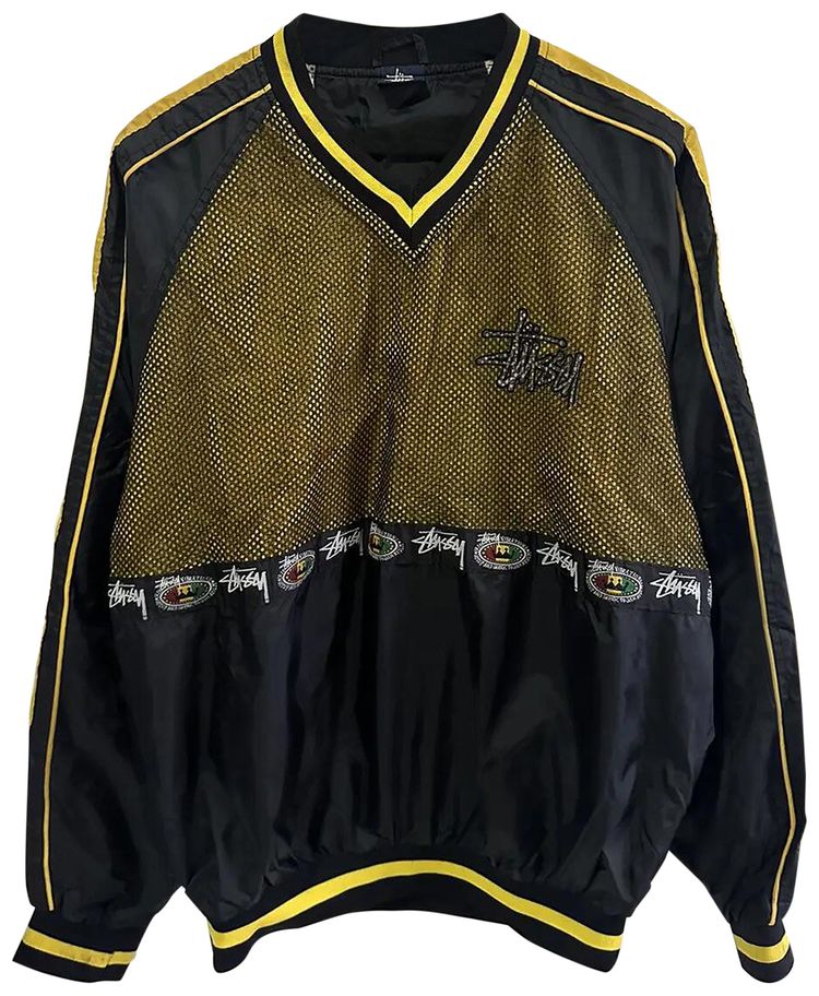 Buy Vintage Stussy V Neck Rasta Logo Windbreaker 'Black/Yellow' - 0535 ...