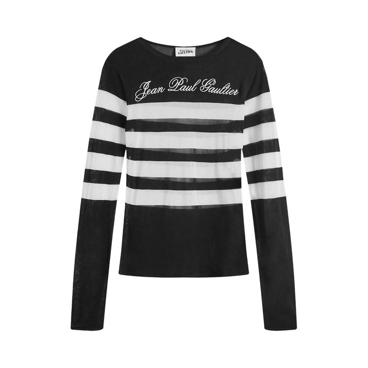 Buy Jean Paul Gaultier Intarcia Signature Mariniere Top 'Black/White ...