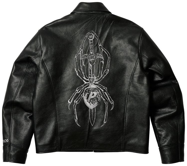 Buy Palace TGF Leather Jacket 'Black' - P27TGFJK001 | GOAT