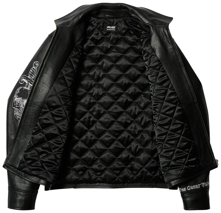 Buy Palace TGF Leather Jacket 'Black' - P27TGFJK001 | GOAT