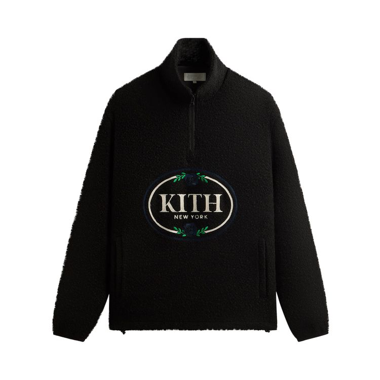 Buy Kith Tweed Eric Quarter Zip Pullover 'Black' - KHM010666 001 | GOAT
