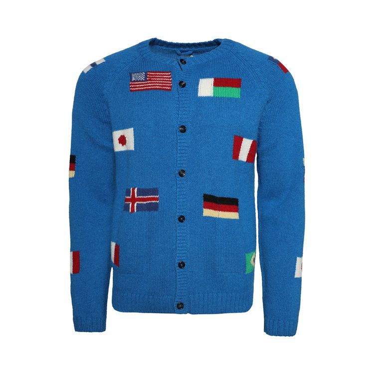 Buy Bode Round The World Cardigan 'Blue' - MRF24KT020 BLUE | GOAT